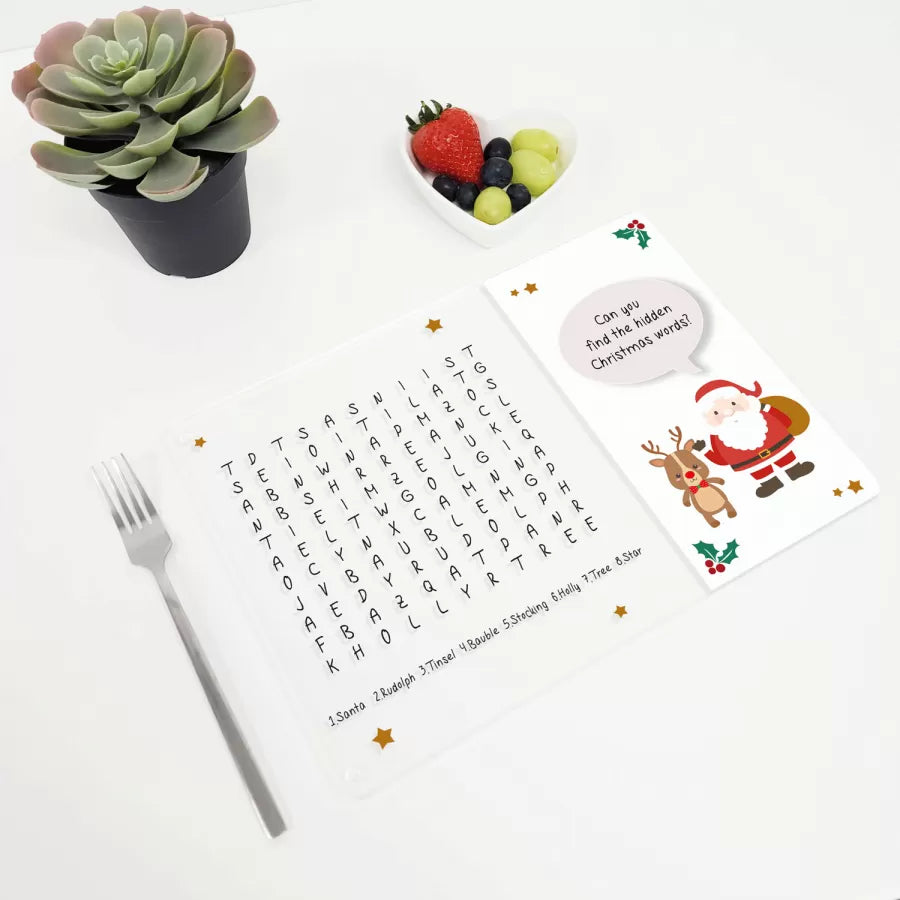 Christmas Word search place Mat – Pineapple & Bears